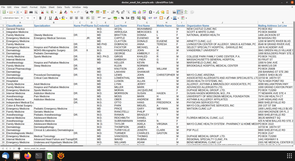 US Doctor Database – Mailing List Store